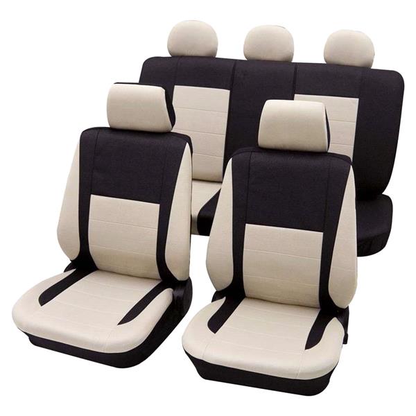 Black Beige Elegant Car Seat Cover Set For Nissan Tiida 2008 Onwards MicksGarage
