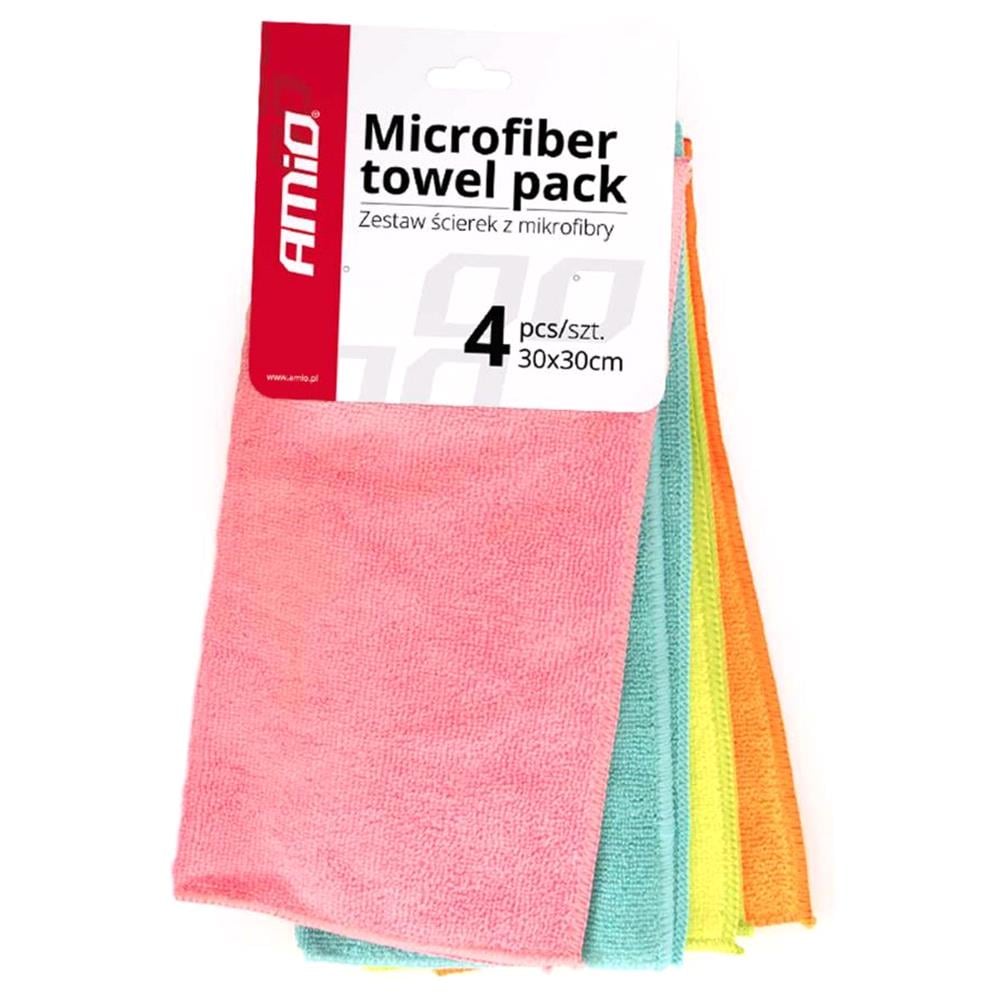 Microfiber Cleaning Towel Set - 4 Pieces (30x30) | MicksGarage