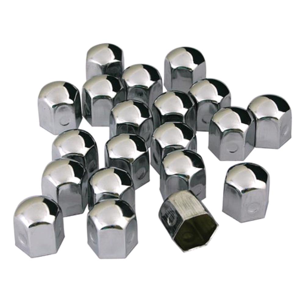 Hexagonal Chromed Steel Nut Covers - O 19 Mm | MicksGarage