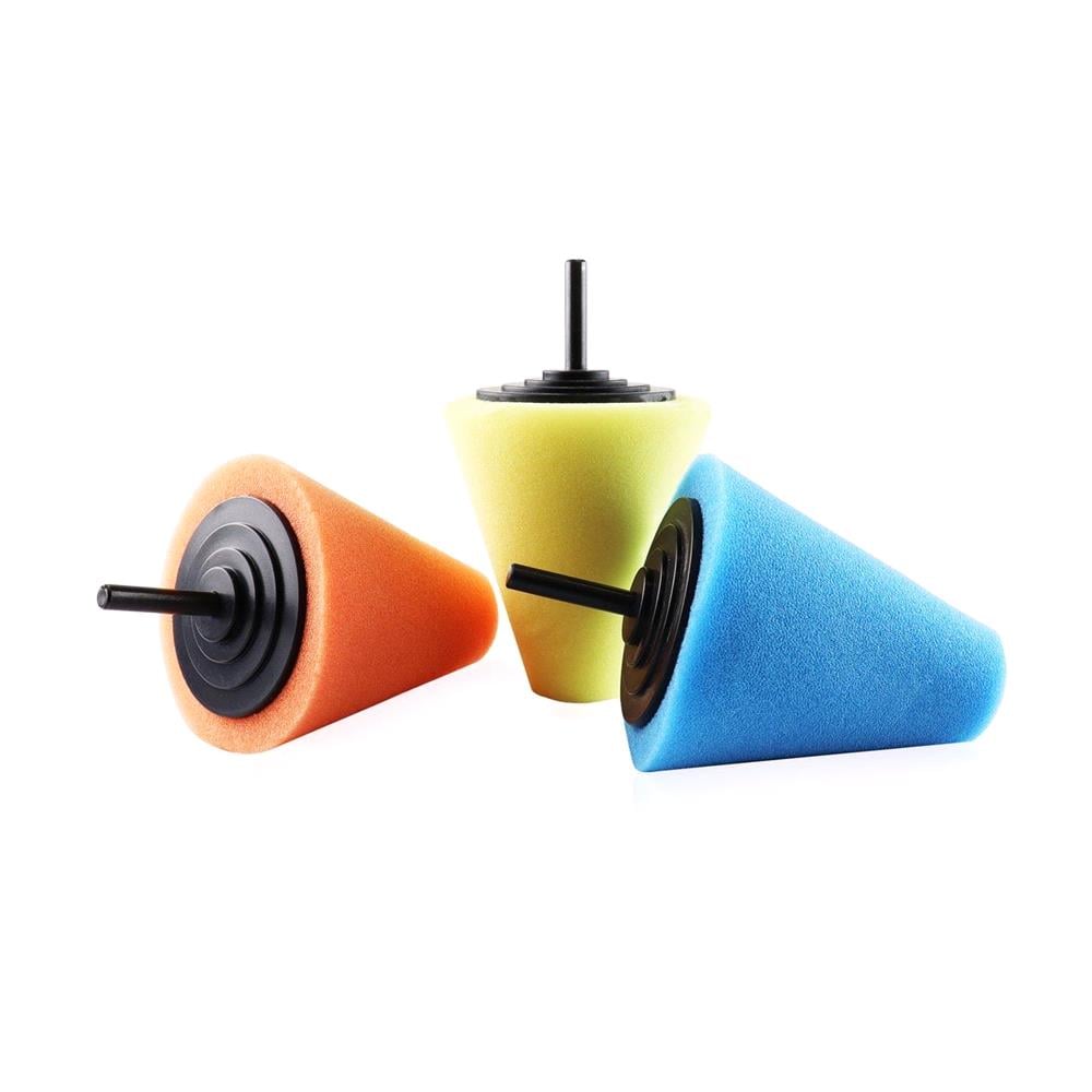 3 Piece Cone Shaped Alloy Wheel Polishing Sponge Set | MicksGarage