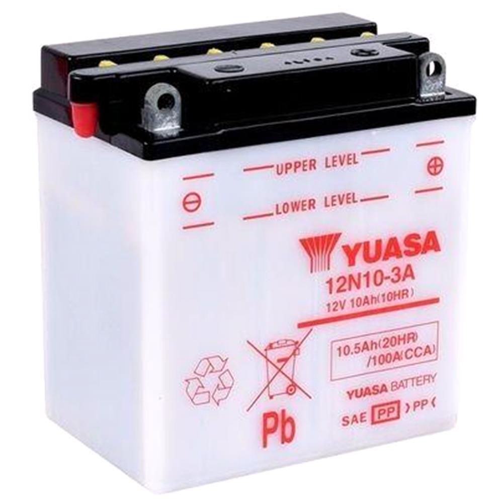 Yuasa Motorcycle Battery - 12n10 - 3a 12v Motorcycle Conventional ...