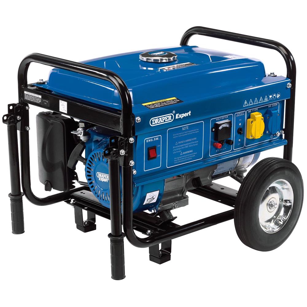 Draper Expert 16066 Petrol Generator With Wheels (2.2kva - 2.0kw ...