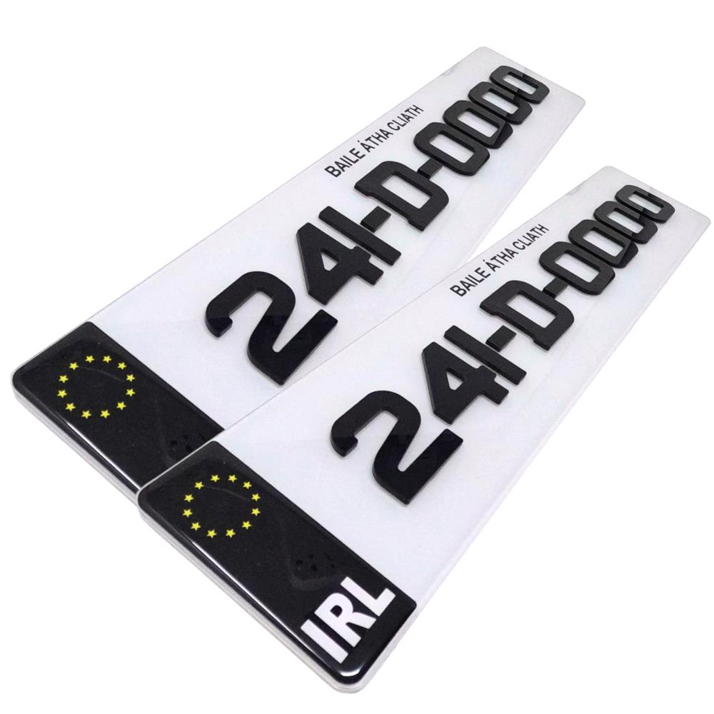4d Registration Plate Gel Irl Badge - Black (2 Plates) | MicksGarage