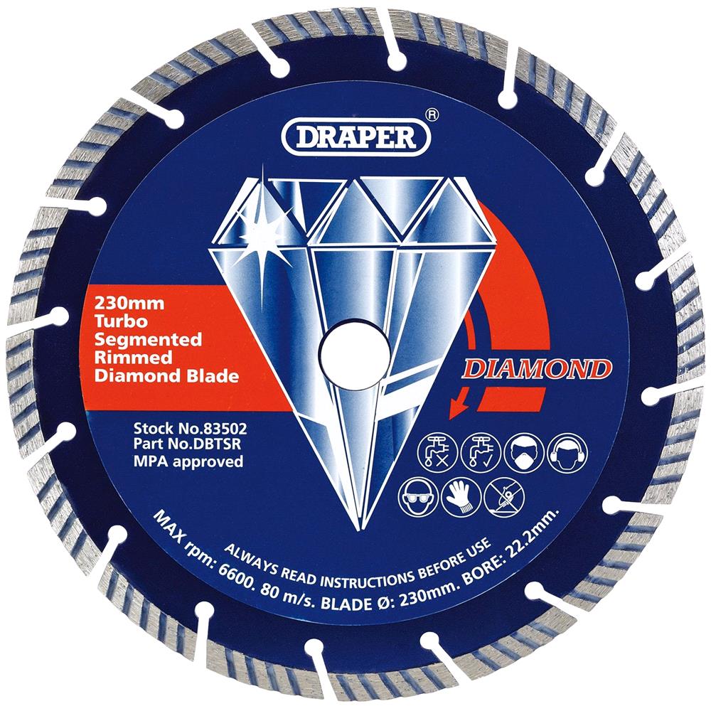 **Discontinued** Draper 83502 230 X 22.2mm Segmented Diamond Blade ...