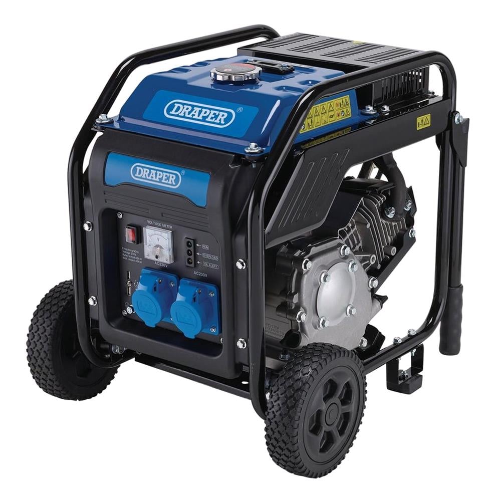 Draper 98683 Petrol Open Frame Inverter Generator With Wheels, 3800w ...