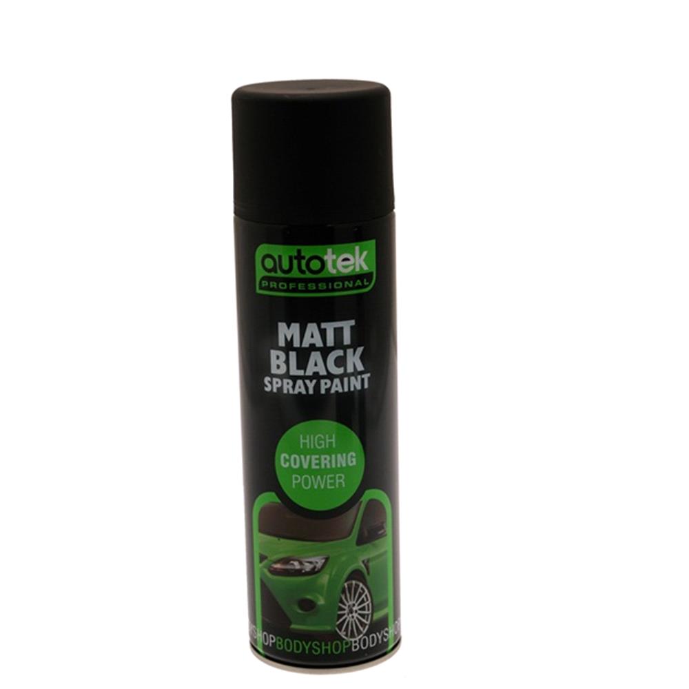Autotek Aerosol Paint - Matt Black - 500ml | MicksGarage