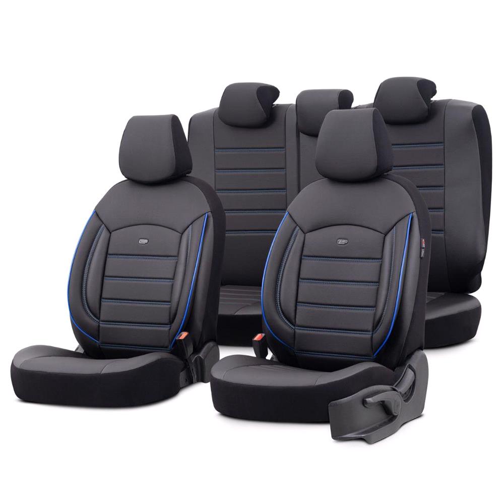 Premium Leather Car Seat Covers Inspire Series - Blue Black For ...