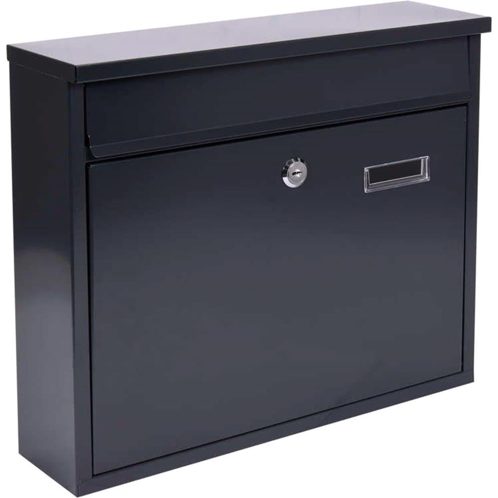 Wall Mounted Steel Post Box - Black | MicksGarage